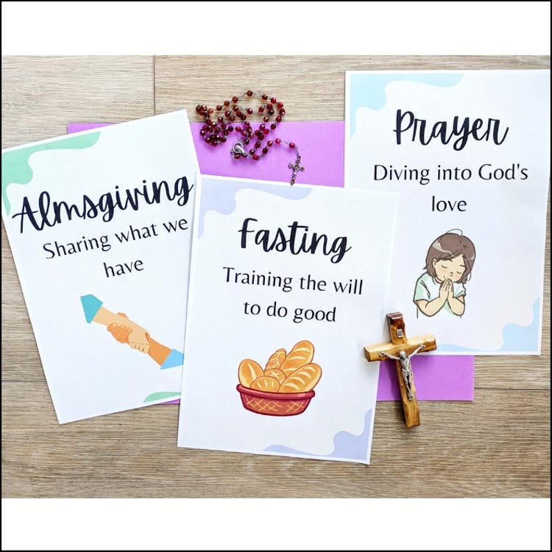 Catholic Lent Posters – Prayer, Fasting & Almsgiving | 3 Pillars of ...