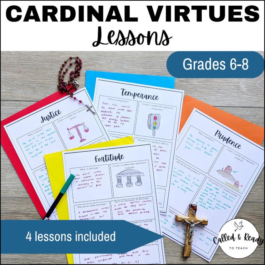 Catholic Cardinal Virtues Lesson – Prudence, Temperance, Fortitude ...
