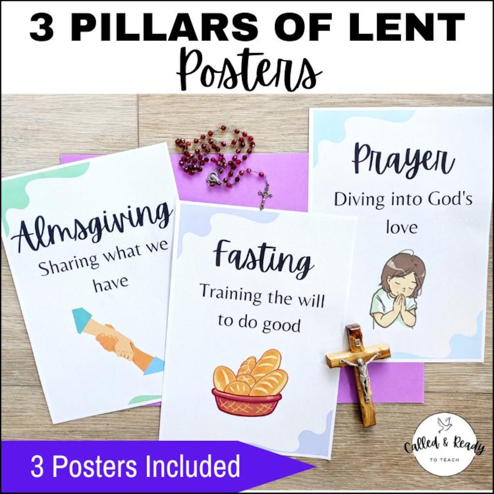 Catholic Lent Posters – Prayer, Fasting & Almsgiving | 3 Pillars of ...