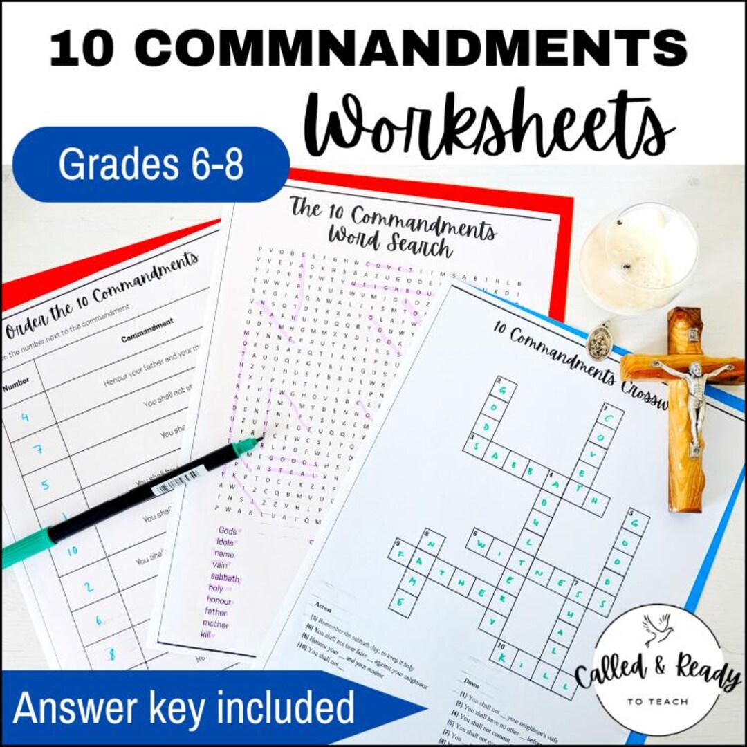 10 Commandments Worksheets | Catholic Bible Activities, Word Search ...