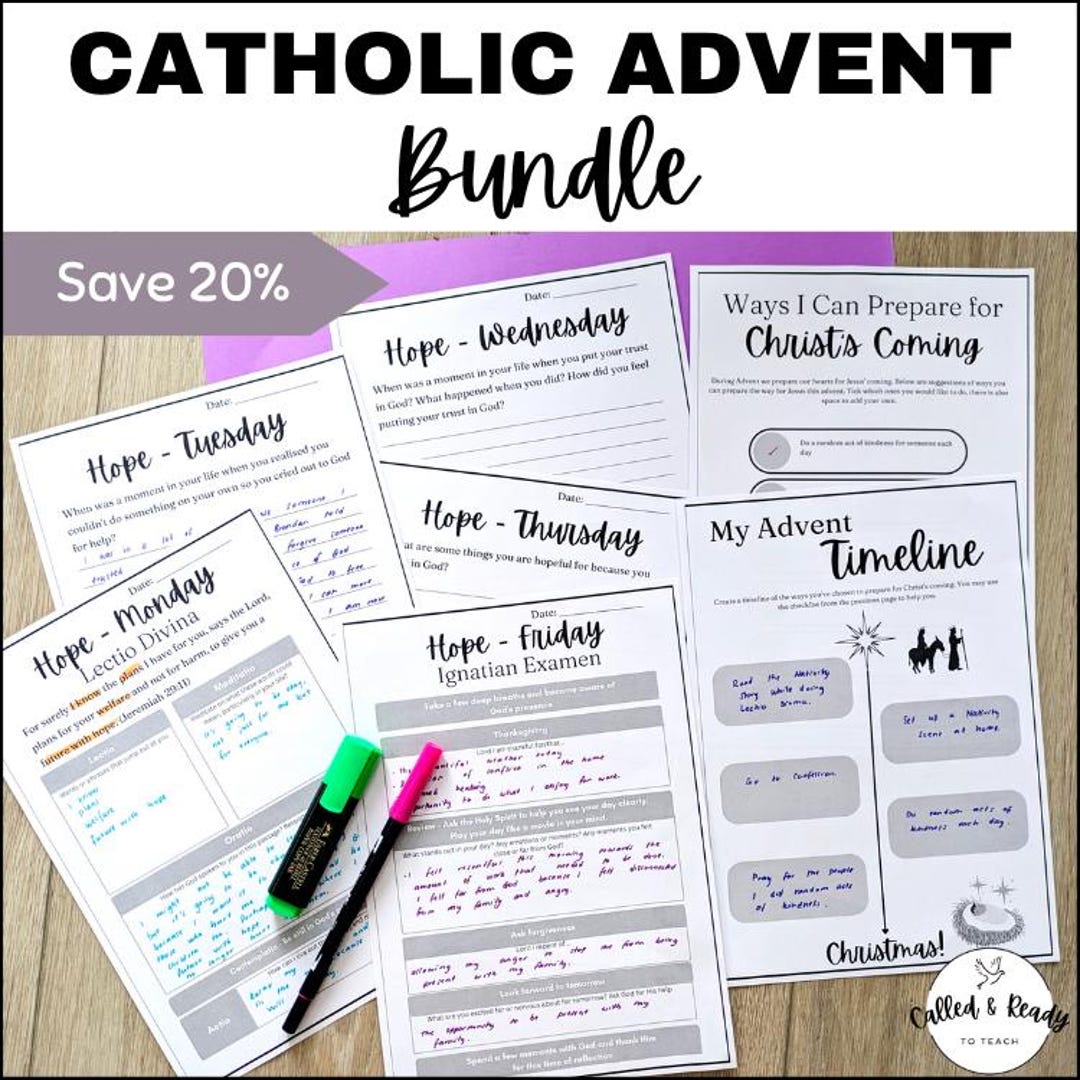 Catholic Advent Bundle | Middle School Workbook, Prayer Journal ...