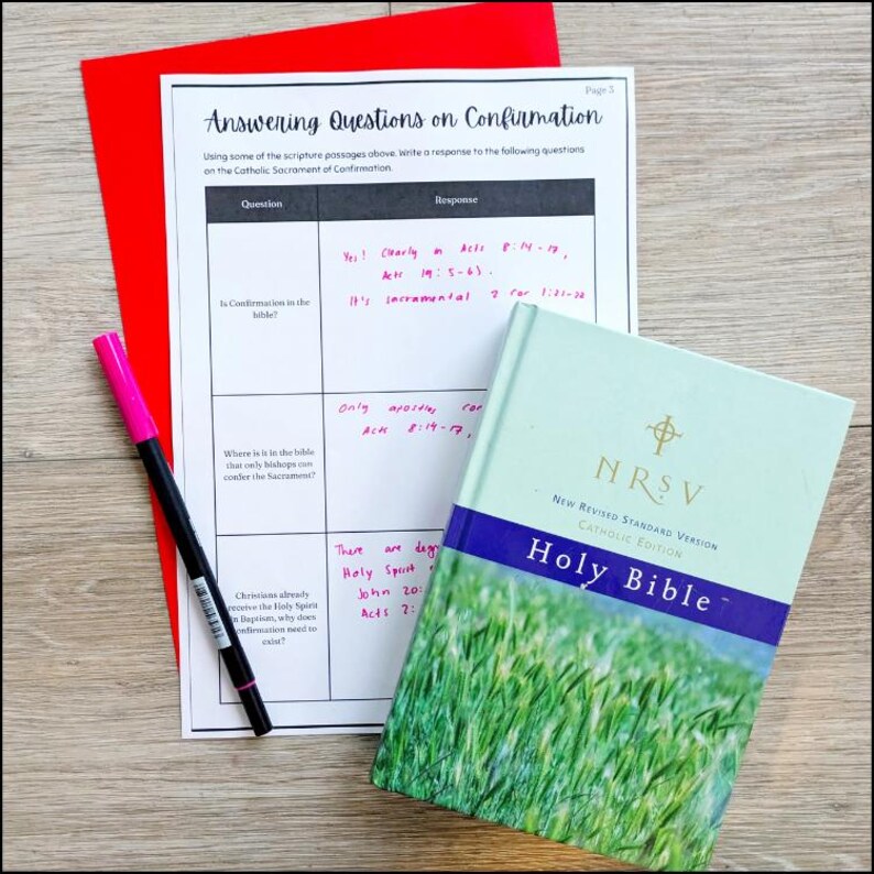 Catholic Sacrament of Confirmation Apologetics Lessons | Scripture ...