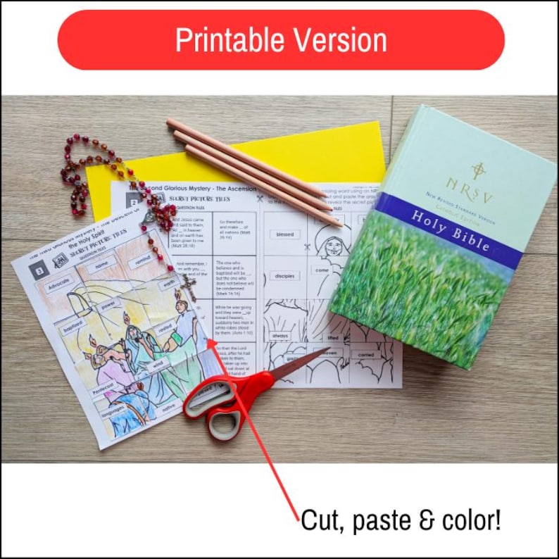 Rosary Bible Scavenger Hunt Mysteries Bundle | Catholic Scripture ...