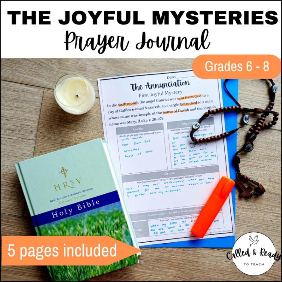 Rosary Journaling Worksheets: Catholic Lectio Divina Prayer Activity ...