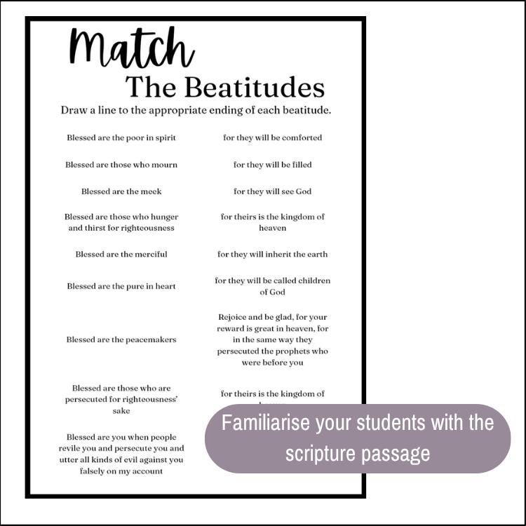 The Beatitudes Activities - Middle School Religion & Catholic ...