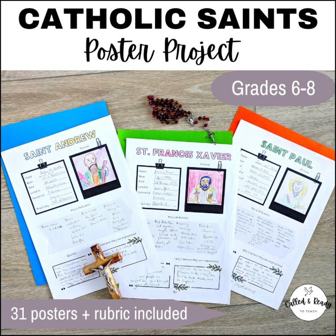 Catholic Saints Poster Activity | All Saints’ Day Research Project ...