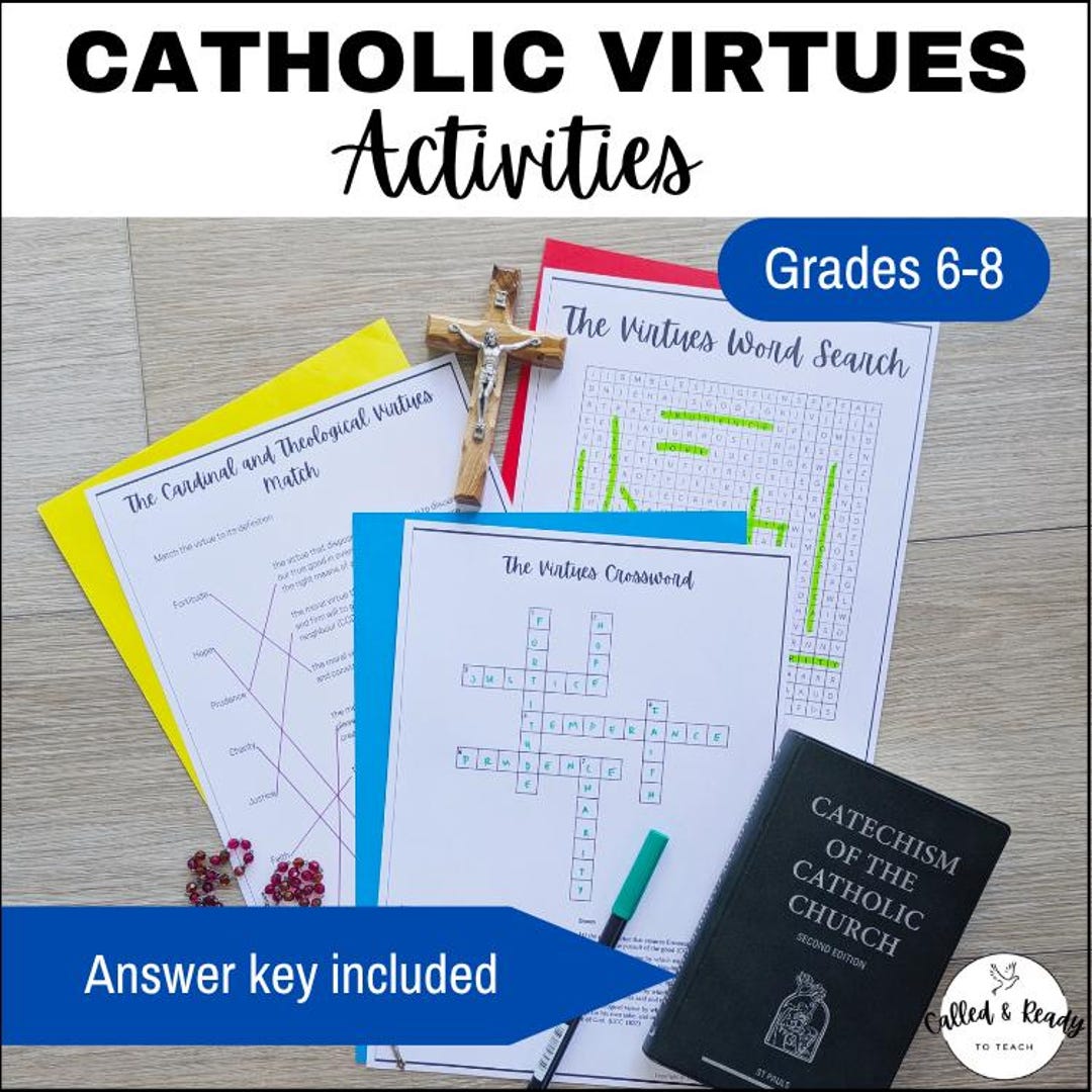 Catholic Virtues Worksheets - Middle School & Homeschool – Word Search ...