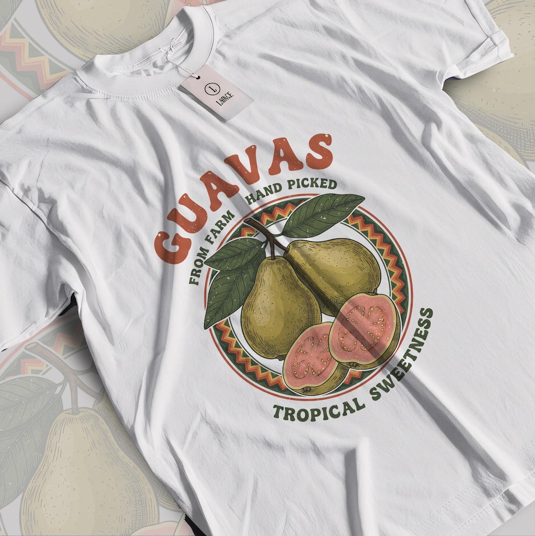 Vintage Guava Fruit Retro Tropical Guava Graphic Tee Farm Fresh Hand ...