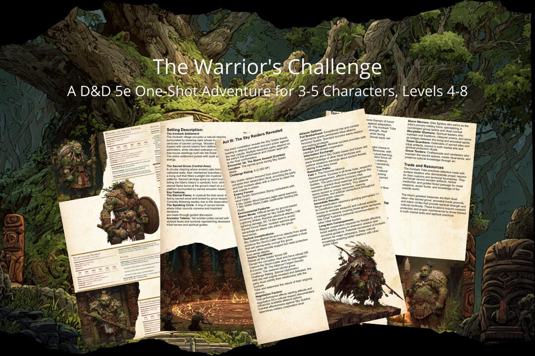 The Warrior’s Challenge – D&D 5e One-shot Adventure PDF | Forest Goblin ...