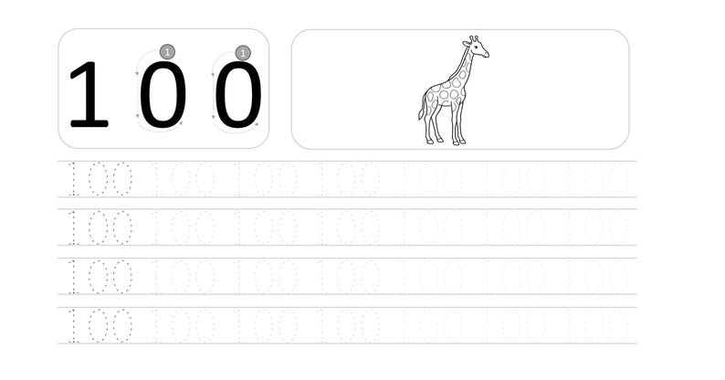 Cahier D’Écriture Des Nombres De 0 à 100 – Deux Styles De Police ...