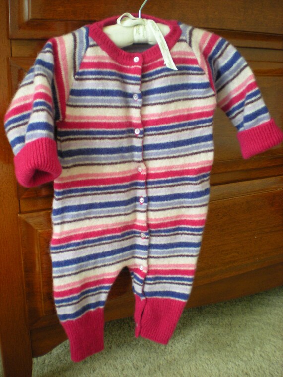 Items similar to Small Striped Upcycled Wool Pajamas on Etsy