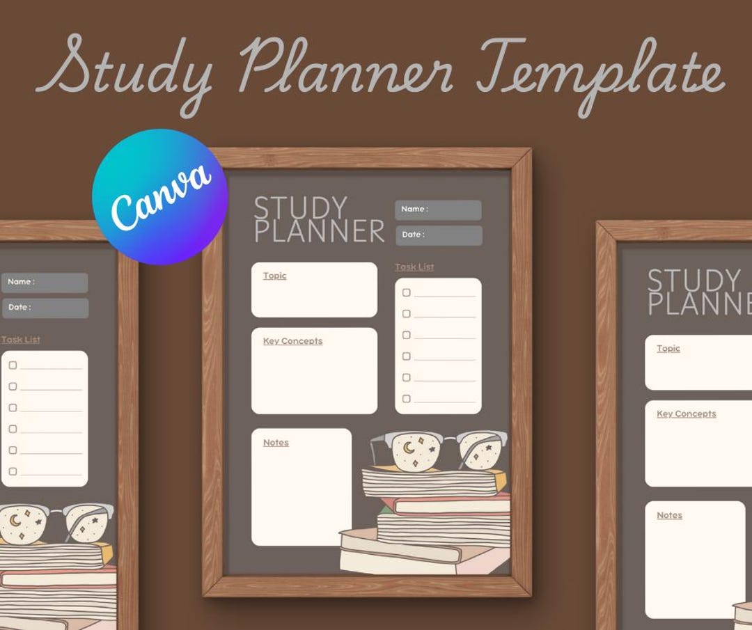 Printable Study Planner Template: Homework & Revision Organizer (PDF ...