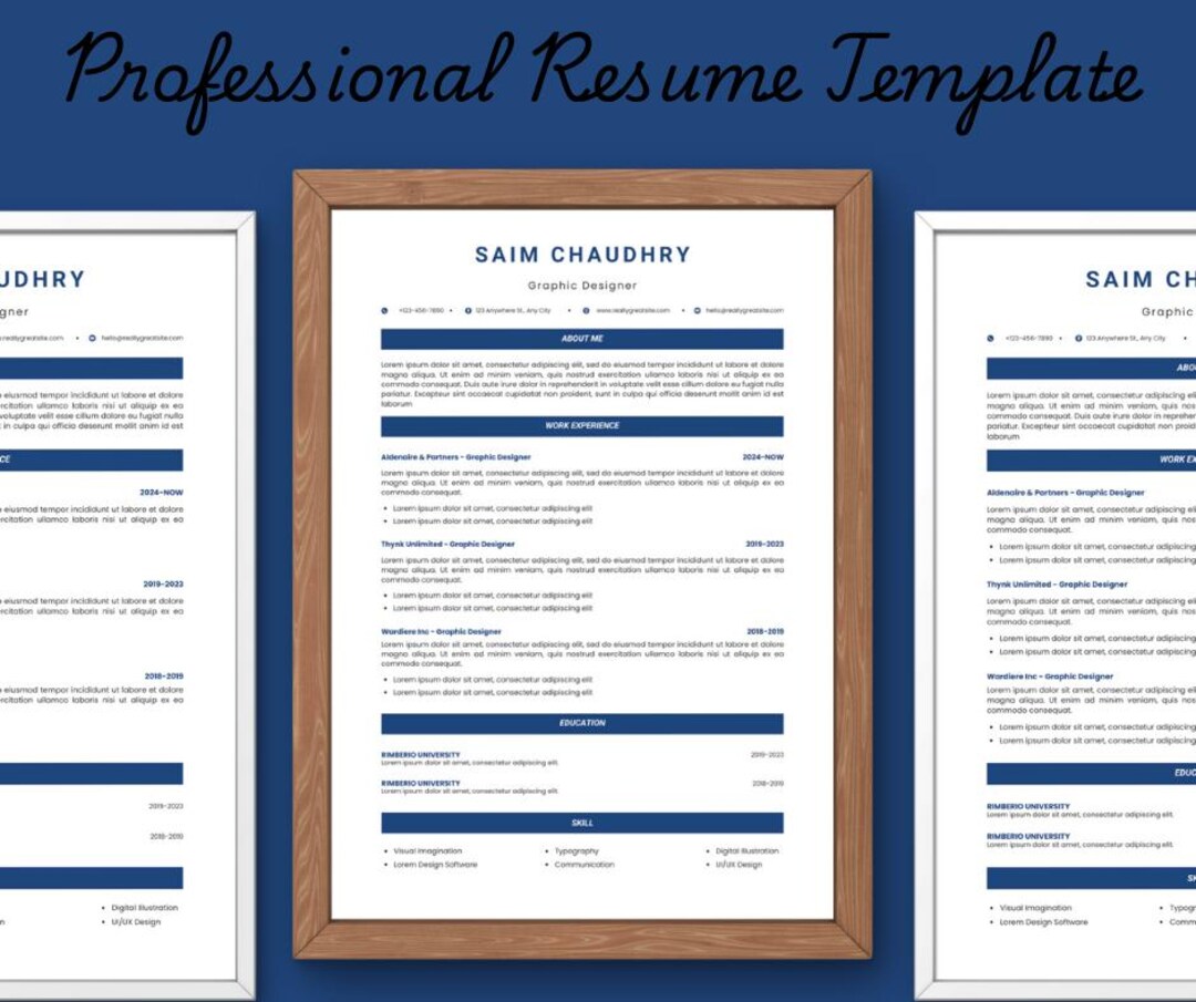 Modern Resume Template: Clean CV Design, Editable in Canva (digital ...