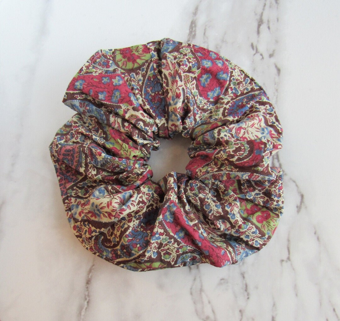 Liberty of London Hair Scrunchie in Paisley Earth Tones // - Etsy