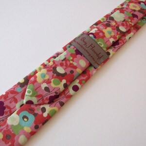 Mod Floral Skinny Tie in Multi Color // Cotton Necktie - Etsy