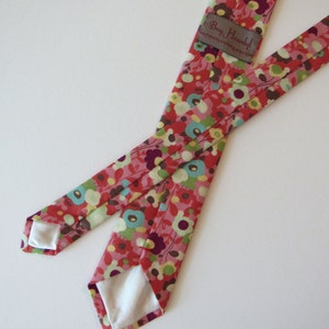 Mod Floral Skinny Tie in Multi Color // Cotton Necktie - Etsy