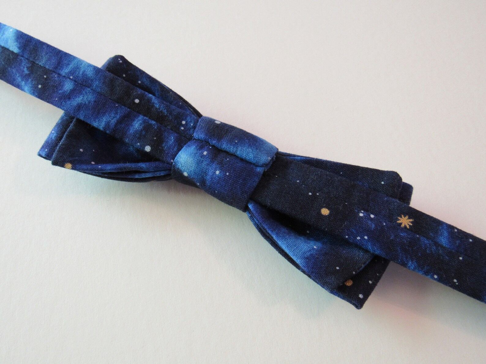 Cosmos Bow Tie // Blue Cotton Bow Tie, Adjustable - Etsy