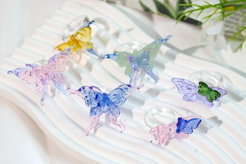 Handmade Glass Butterfly Ring, Butterfly Ring, Cute Butterfly ...