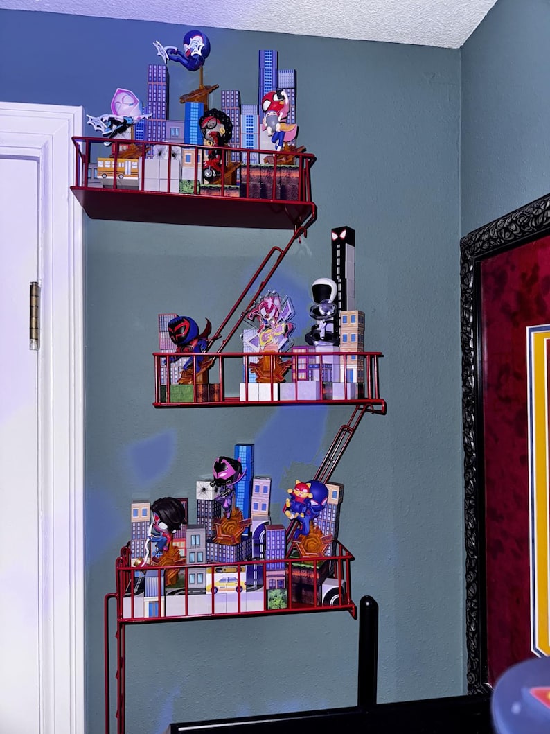 3-tier Metal Fire Escape Wall Shelf | Urban Display Rack - Etsy
