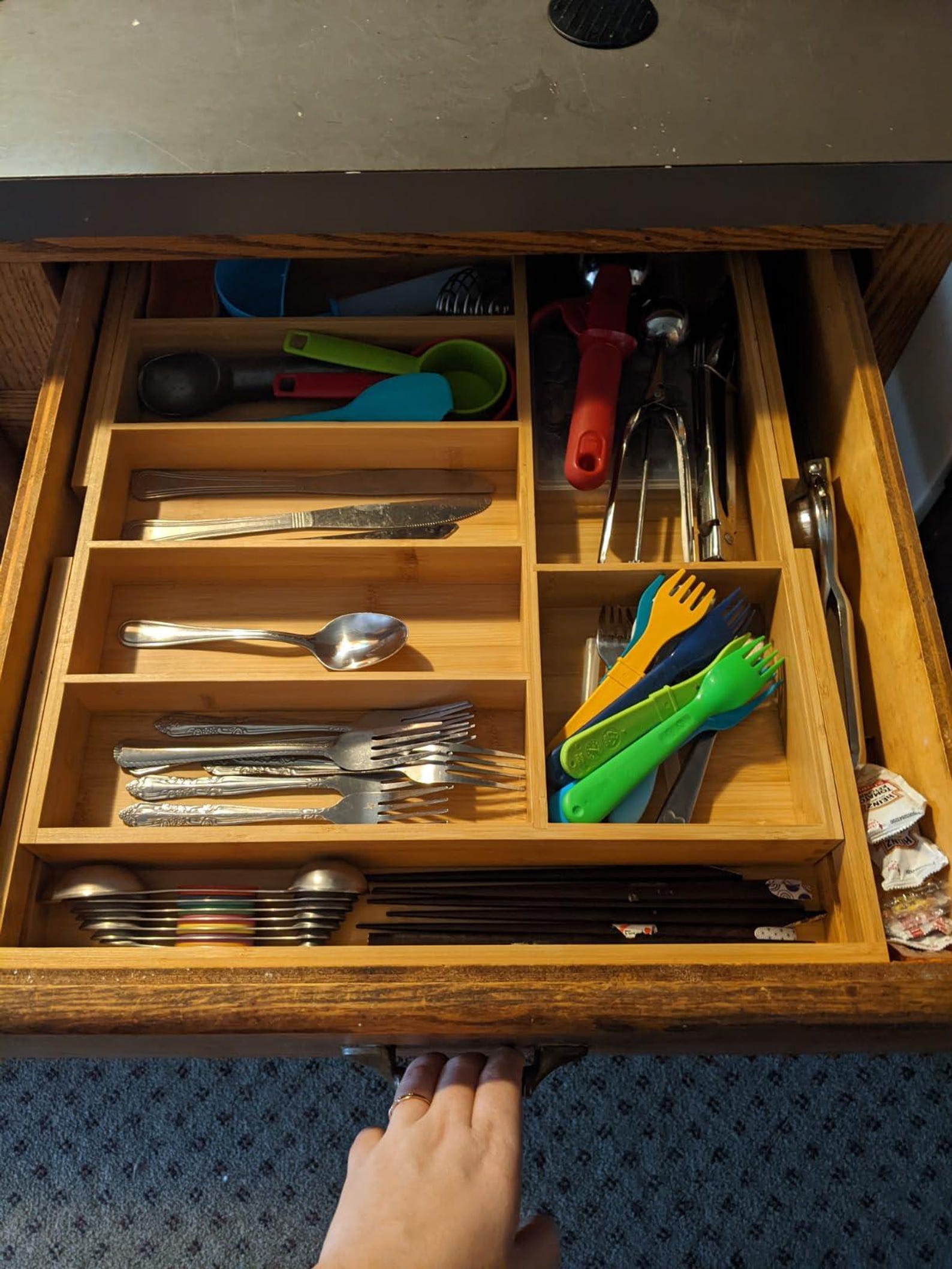 Wooden Utensil Organizer: Expandable Kitchen Drawer Tray - Etsy