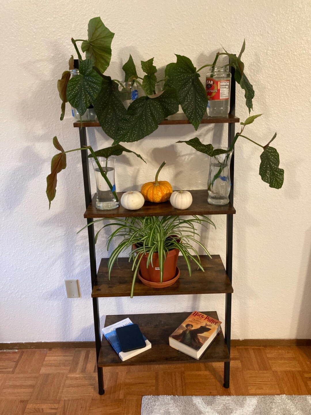 4 Tire Wooden and Steel Bookshelf | Storage Rack | Rustic Rack | Space ...