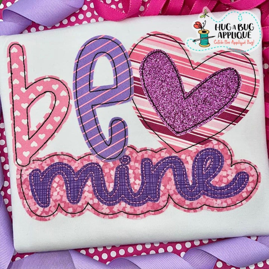Be Mine Bean Stitch Applique Design 5x7 6x10 8x8 8x12 9x9 - Etsy