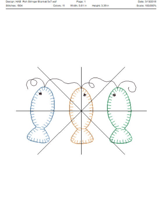 Fish Stringer Blanket Stitch Applique Embroidery Design 5x7 | Etsy
