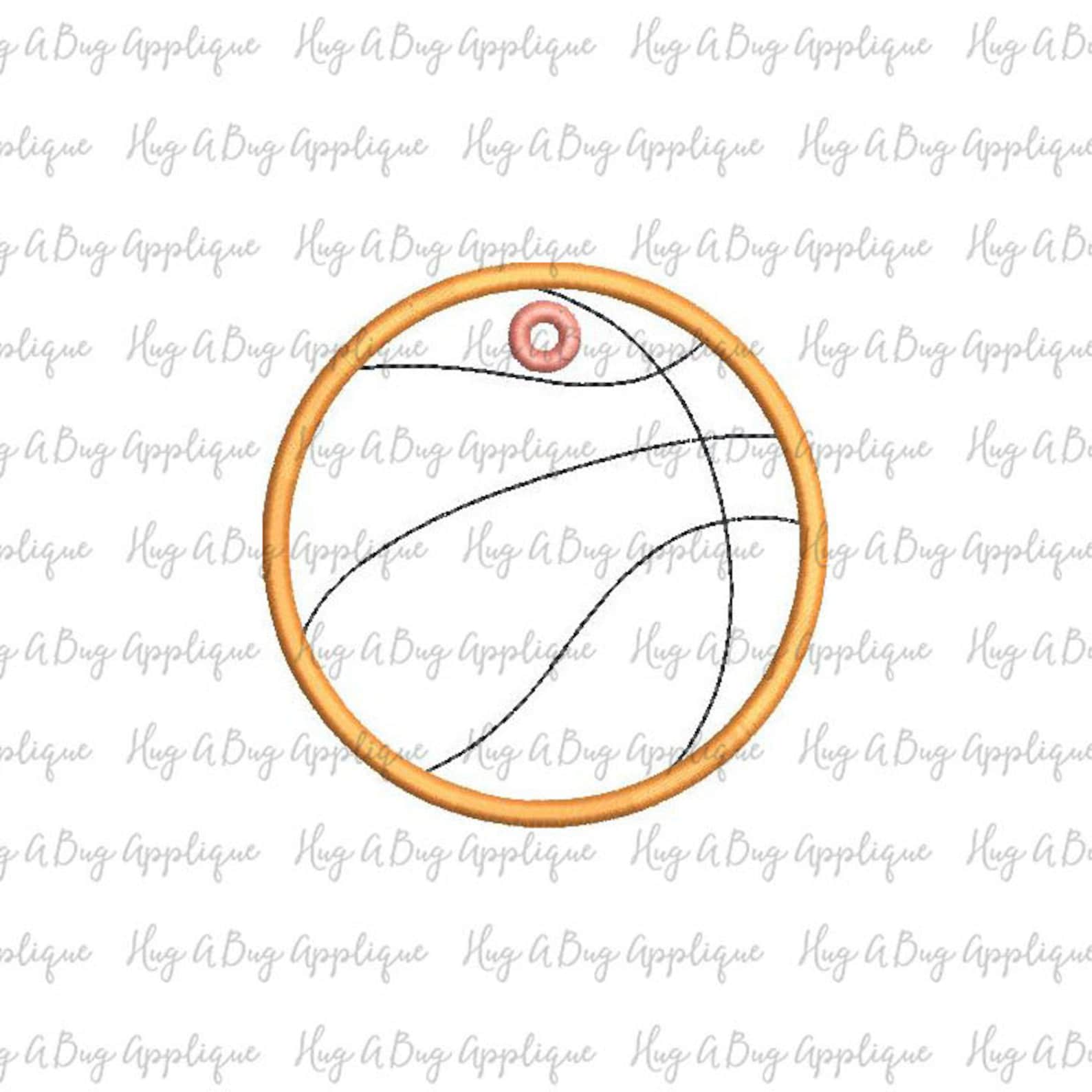 Basketball Bag Tag in the Hoop Applique Design 4 - Etsy