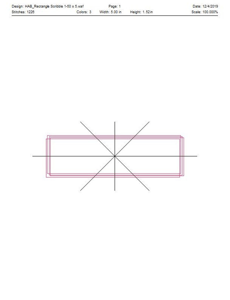 Rectangle Box Name Box Scribble Stitch Applique Design 25 - Etsy