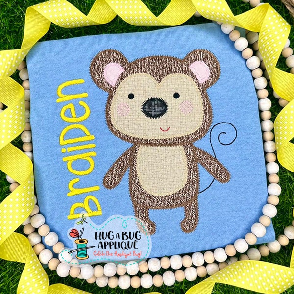Monkey Applique - Etsy