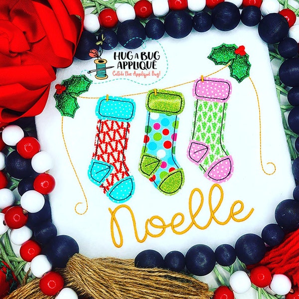 Christmas Stocking Applique - Etsy