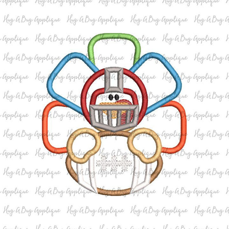 Turkey Helmet Satin Stitch Applique Design 5x7 6x10 8x8 8x12 - Etsy