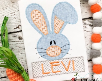 Floppy Ear Bunny Bean Stitch Applique Design 5x7 6x10 8x8 9x9 | Etsy