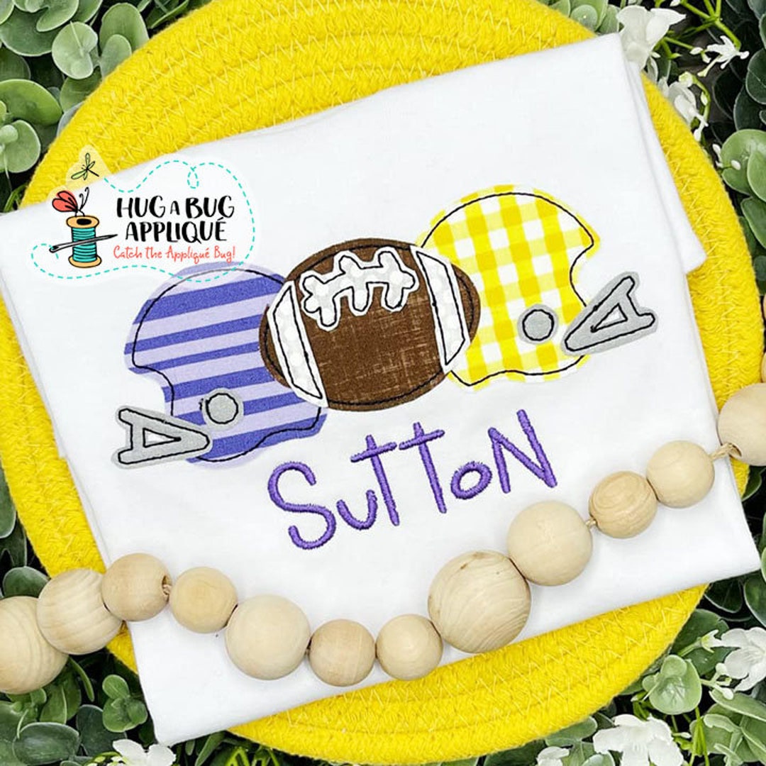 Helmets Football Bean Stitch Applique Design 5x7 6x10 8x8 8x12 9x9 - Etsy