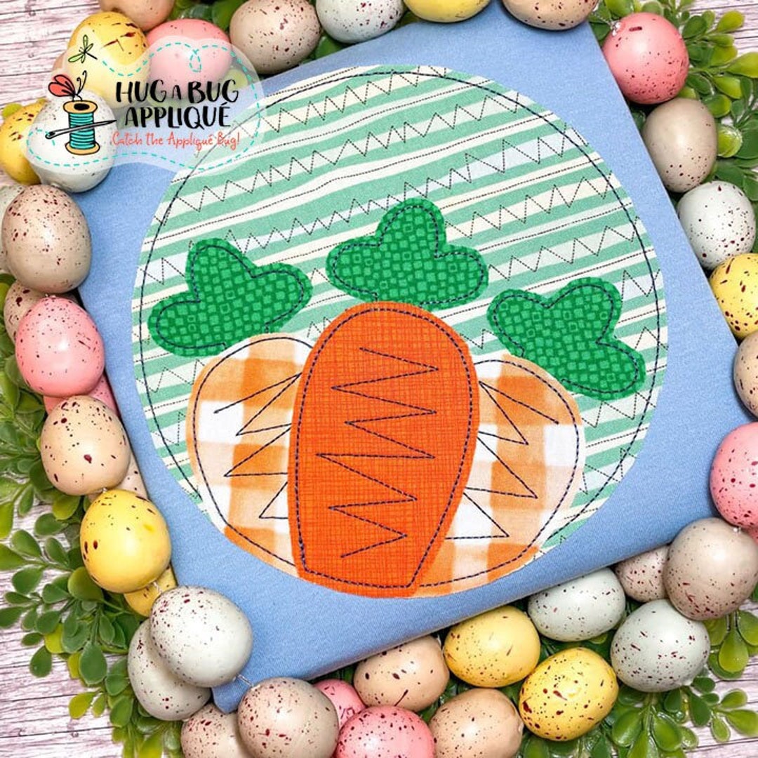 Carrots Banner Bean Stitch Applique Design 4x4 5x7 6x6 7x7 8x8 9x9 - Etsy