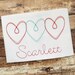 Heart Trio Scribble Stitch Embroidery Design 5x7 6x10 8x8 8x12 | Etsy