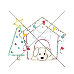 Dog House Tree Zig Zag Stitch Applique Design 5x7 6x10 8x8 8x12 9x9 - Etsy