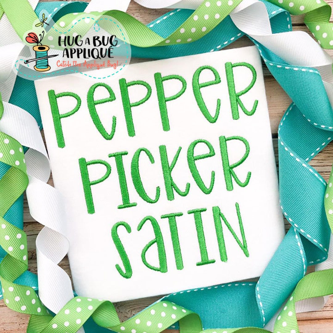 Pepper Picker Satin Stitch Embroidery Font .75" 1" 1.5" 2" 2.5" - Etsy