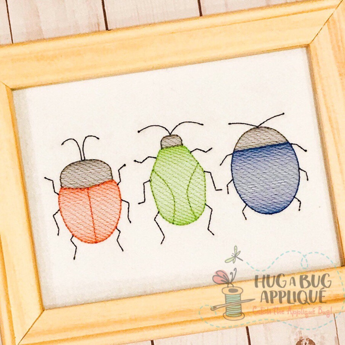 Bug Trio Sketch Stitch Embroidery Design 5x7 6x10 8x8 9x9 8x12 - Etsy
