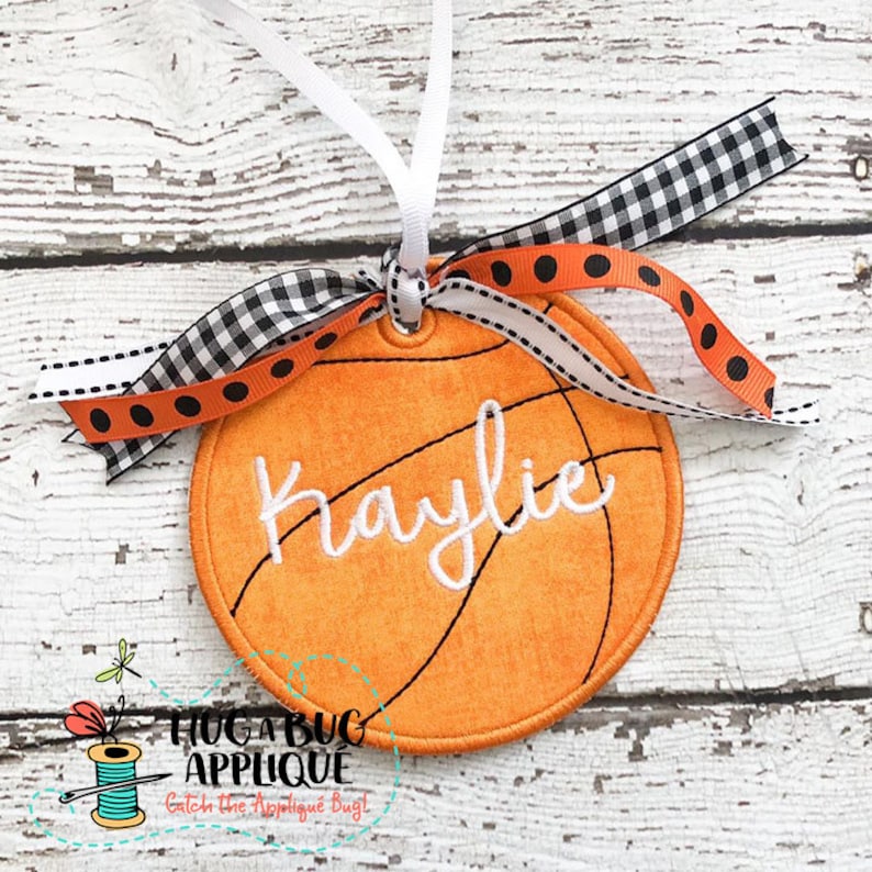 Basketball Bag Tag in the Hoop Applique Design 4 - Etsy