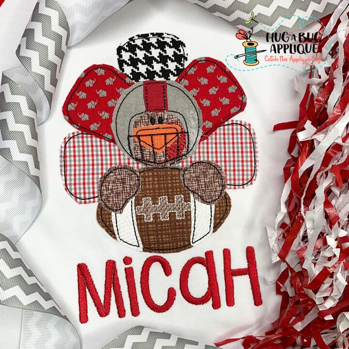 Turkey Helmet Bean Stitch Applique Design 5x7 6x10 8x8 8x12 - Etsy
