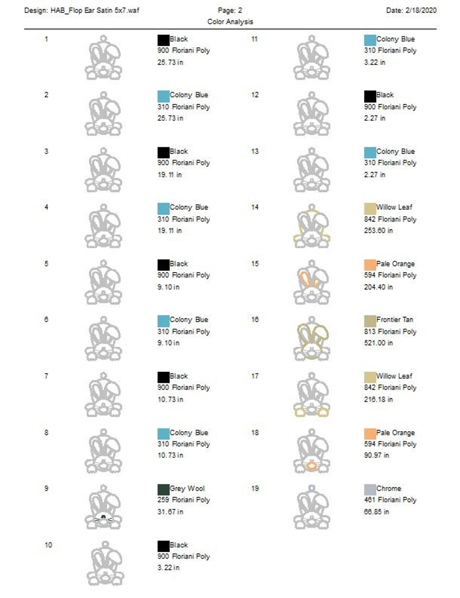 Floppy Ear Bunny Satin Stitch Applique Design 5x7 6x10 8x8 9x9 | Etsy