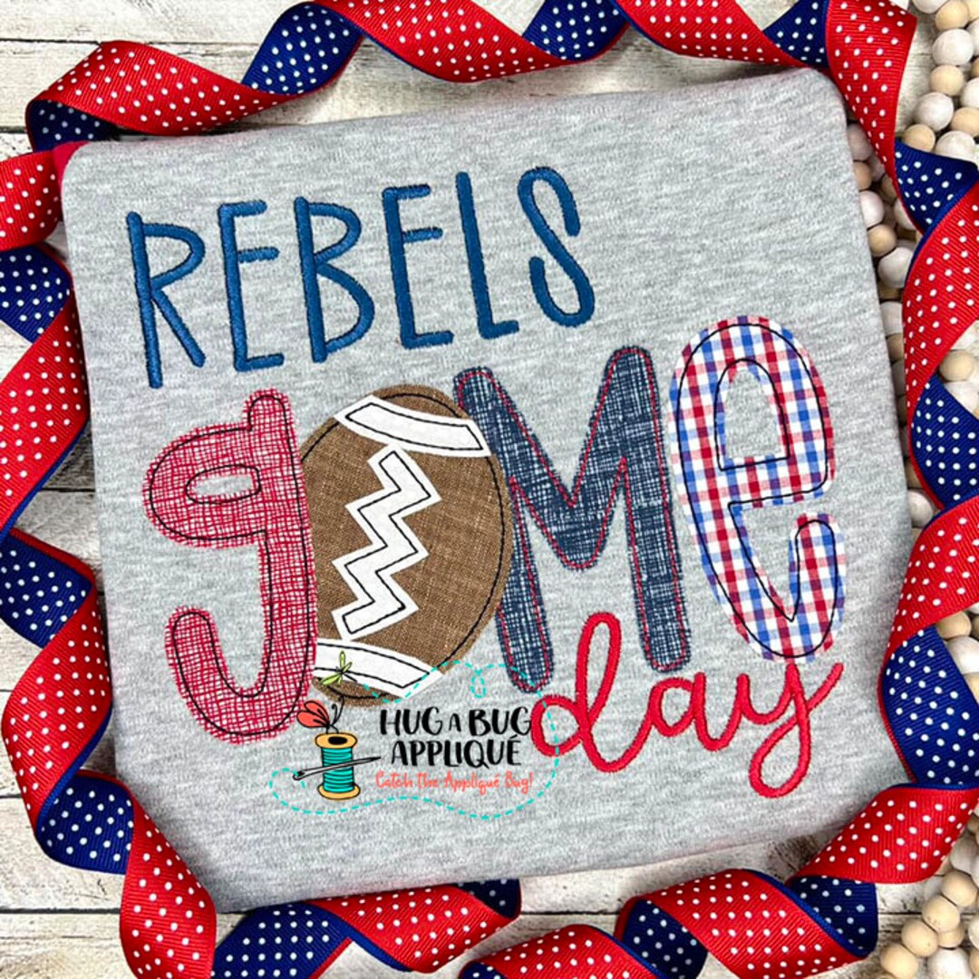 Game Day Football Bean Stitch Applique Design 5x7 6x10 8x8 8x12 9x9 - Etsy