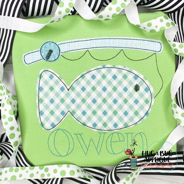 Fishing Applique - Etsy