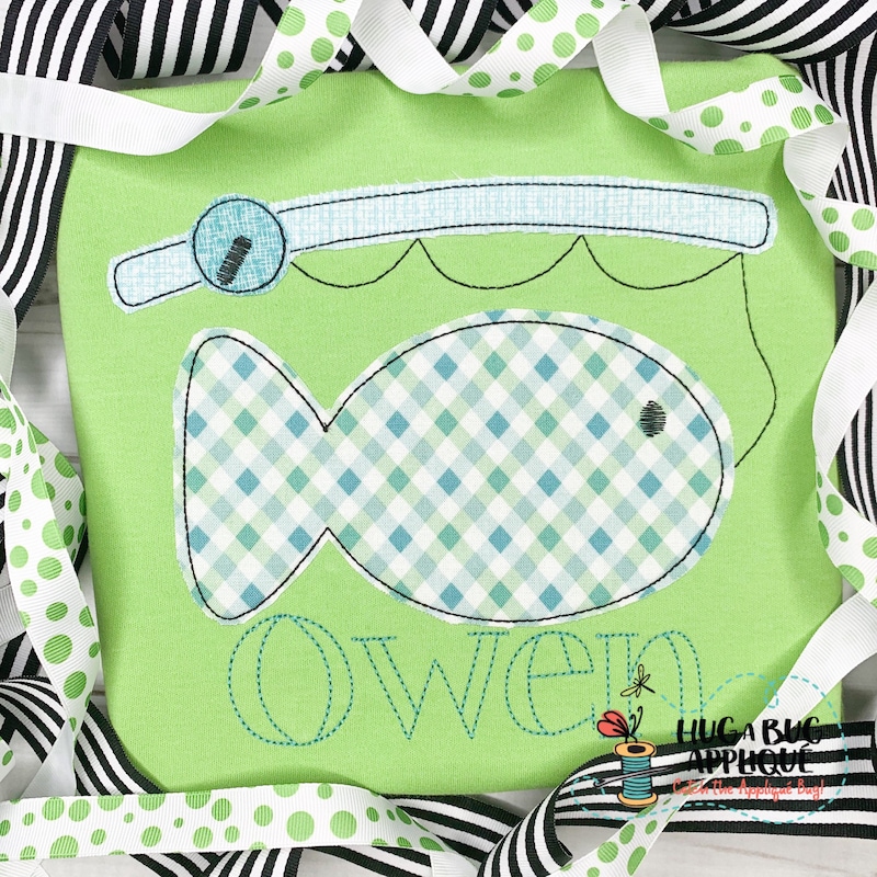 Fishing Applique - Etsy