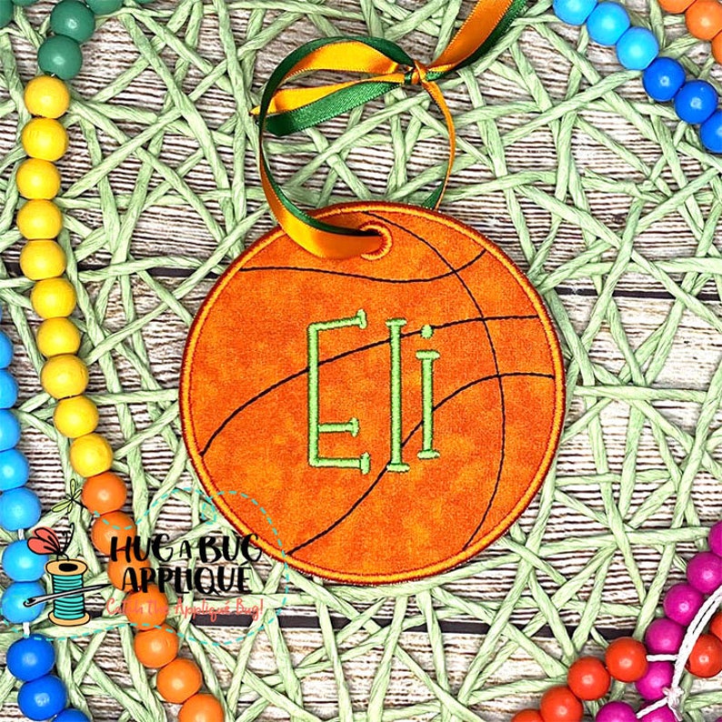Basketball Bag Tag in the Hoop Applique Design 4 - Etsy