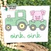 Pig Tractor Sketch Stitch Embroidery Design 5x7 6x10 8x8 8x12 9x9 - Etsy