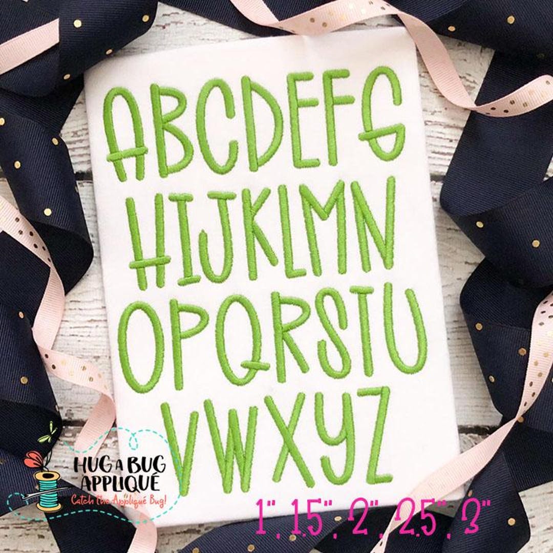 September Satin Stitch Embroidery Font 1" 1.5" 2" 2.5" 3" - Etsy