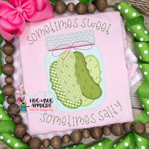 Jar Pickles Zig Zag Stitch Applique Design 5x7 6x10 8x8 8x12 9x9 - Etsy