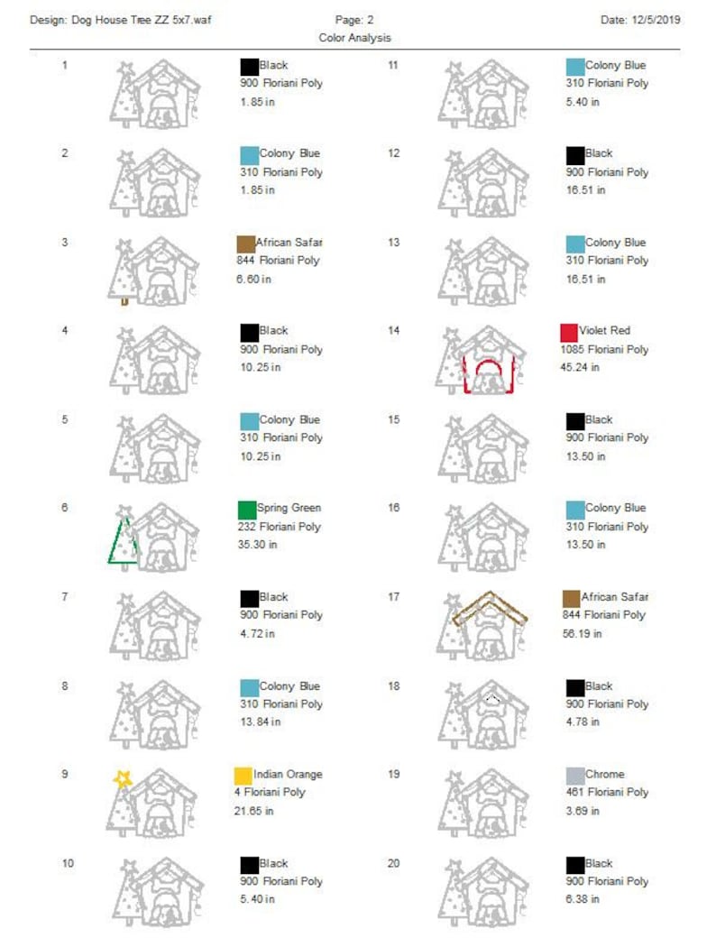 Dog House Tree Zig Zag Stitch Applique Design 5x7 6x10 8x8 - Etsy